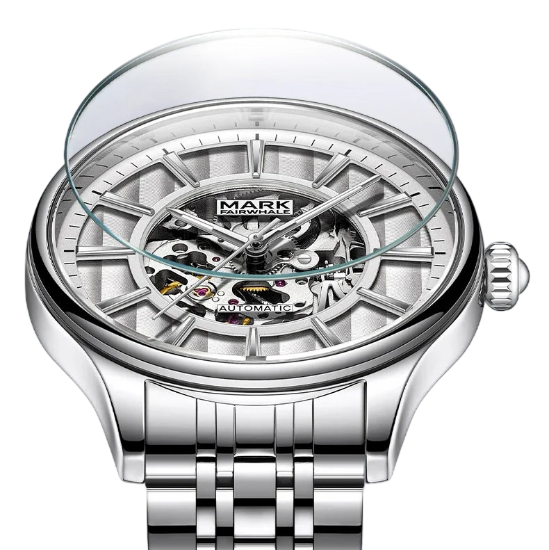 Men’s Automatic Watch | Mark Fairwhale FW-6022 Skeleton Stainless Steel ...